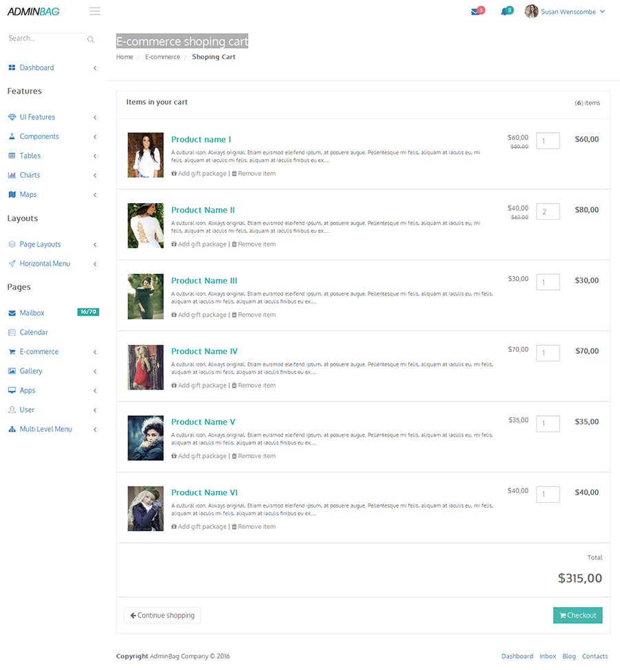 Admin bag - Admin Responsive Template & Dashboard by bittyfox | ThemeForest